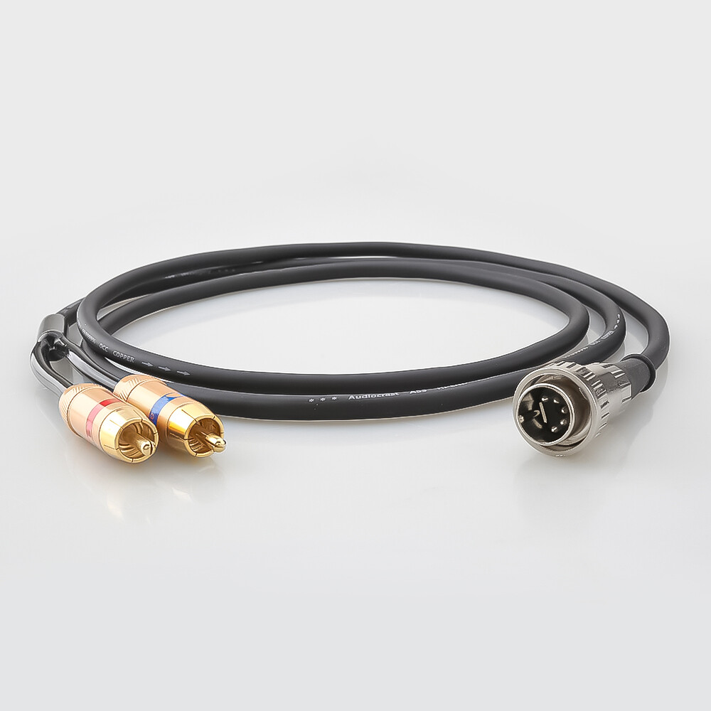 OFC Reines Kupfer 5-Pin Din Twist Locking Adapter bis Dual RCA Phono ...