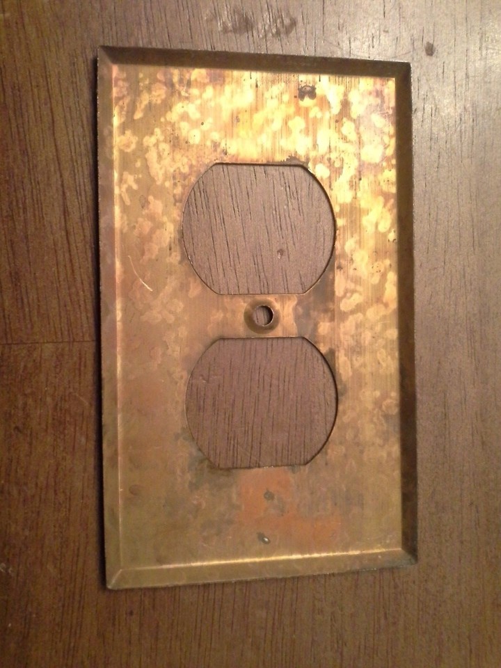 VINTAGE Duplex Receptacle Plate OLD STOCK steel copper finish | eBay