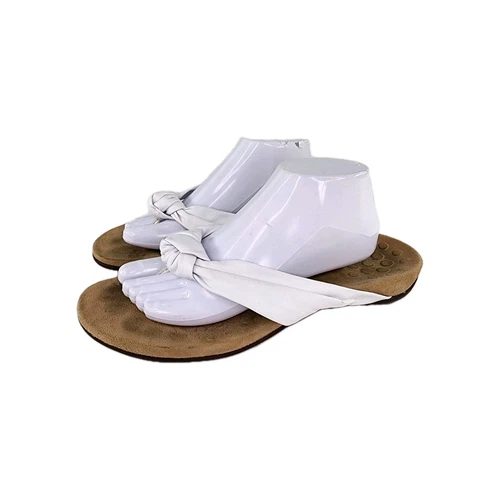 Vionic Pippa Casual Slip On Thong Sandals US 11 White Bow Flip Flop ...