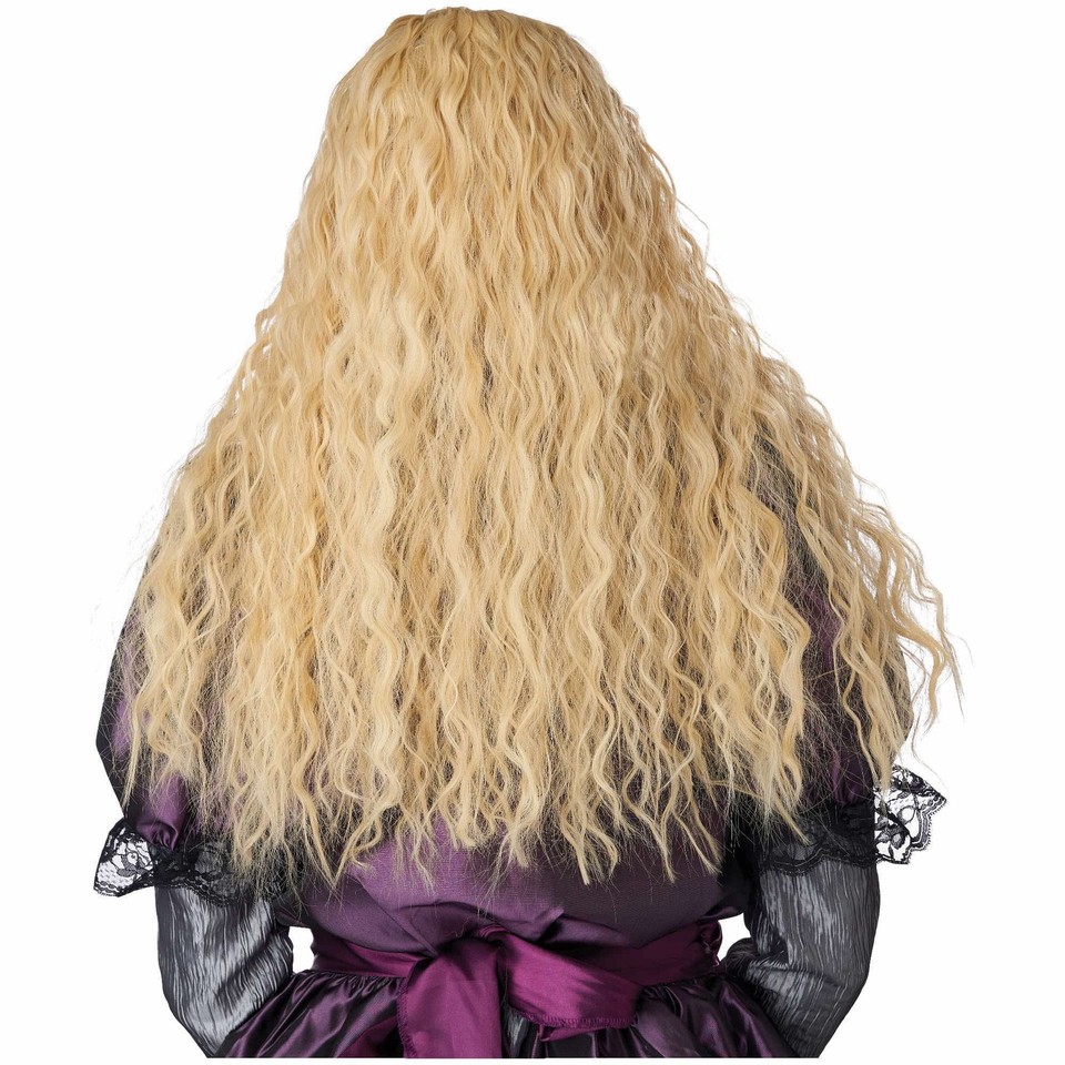 Creepy Doll Ghost Blonde Horror Long Wavy Halloween Womens Costume Wig ...
