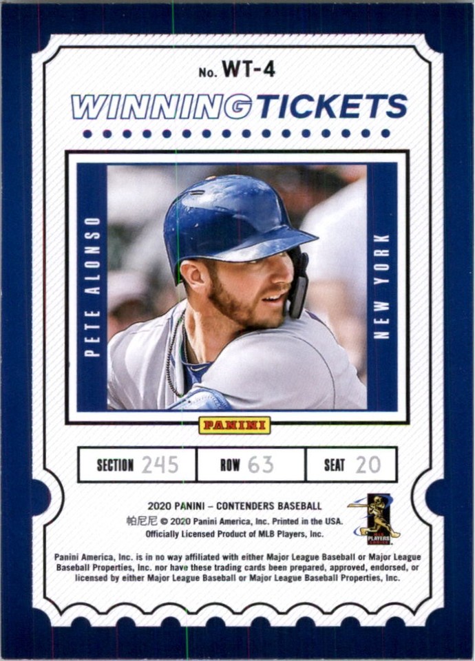 2020 Panini Contenders Winning Tickets #4 Pete Alonso | eBay