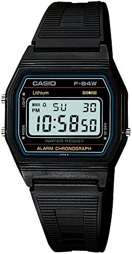 CASIO F-84W-1 Men's Digital Wristwatch Black Water Resist Japanese ...