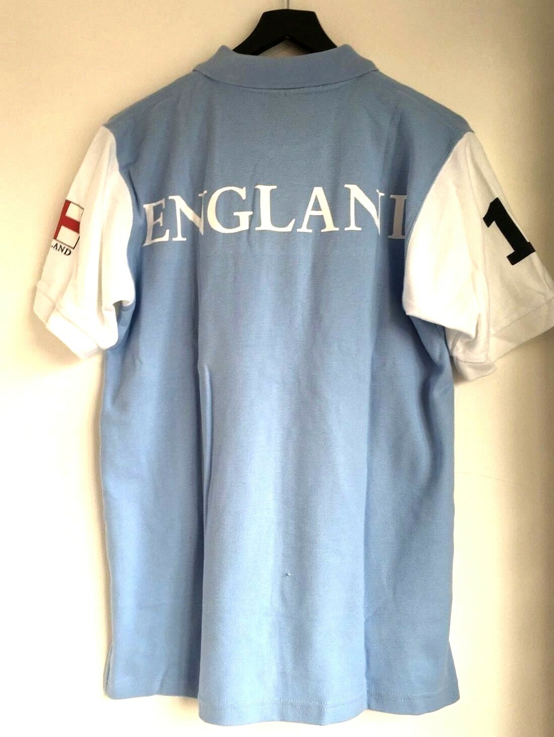 Men's England Lion St George Polo shirt Football S M L XL Red White ...