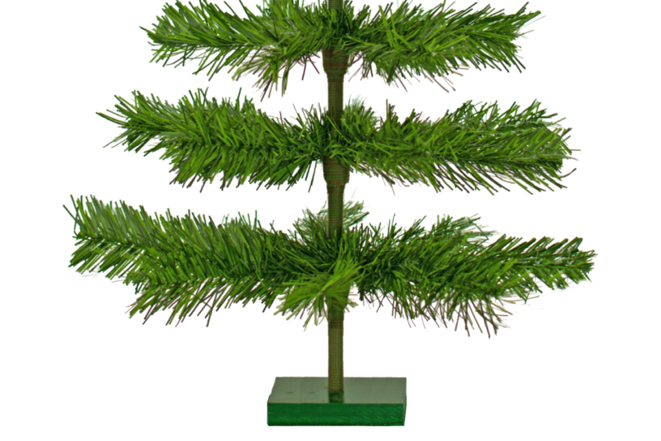 24'' Alpine Green Christmas Tree Tinsel Feather Style Holiday Tree 2FT ...