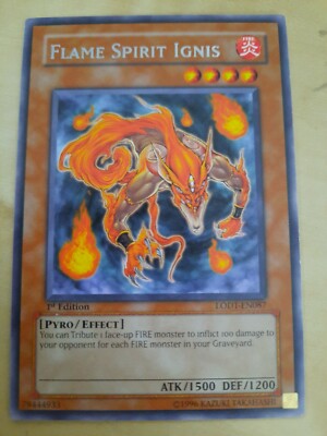 Yugioh - 1X Flame Spirit Ignis - Rare - 1st Edition - LODT-EN087 - NM ...
