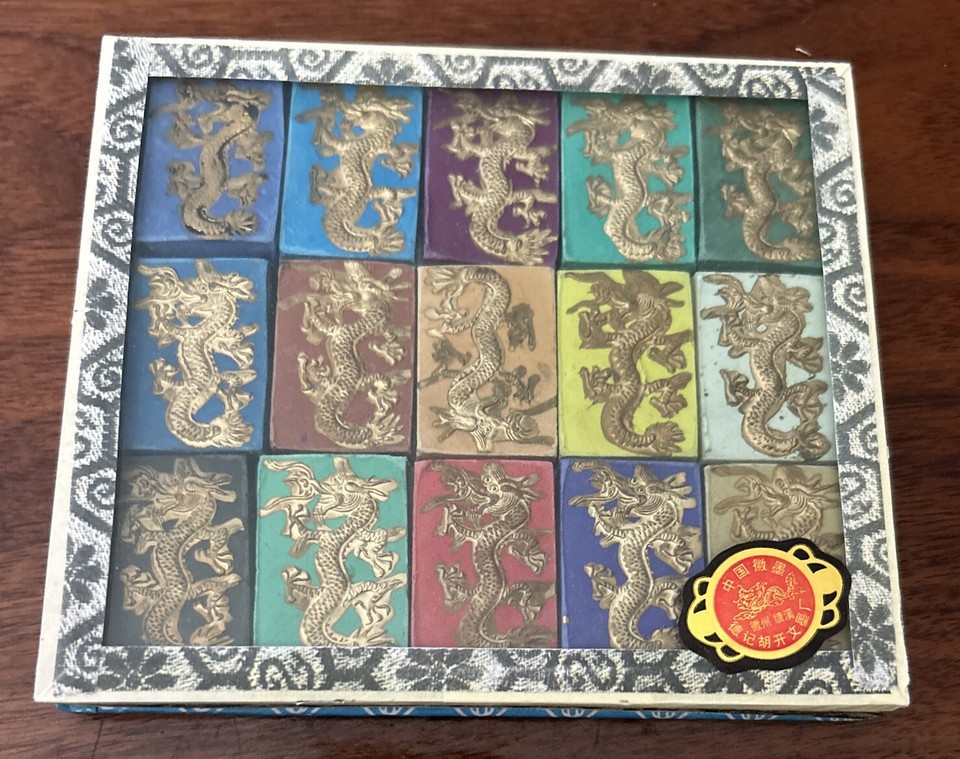 15pcs/set Color Ink Stick Box Set Chinese Calligraphy Painting Solid ...