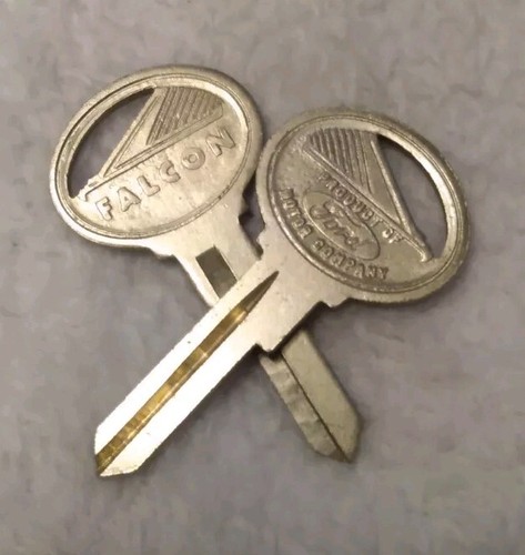 (2) Vintage Ford Falcon Key Blanks Automobile NOS Die Cut Embossed Logo ...