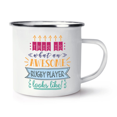 This Is What An Awesome Rugby Player Looks Like Retro Enamel Mug Cup ...