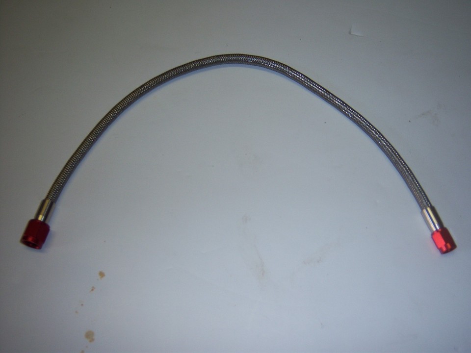 3AN 21" NITROUS OXIDE STAINLESS STEEL BRAIDED HOSE BLUE or RED ENDS | eBay