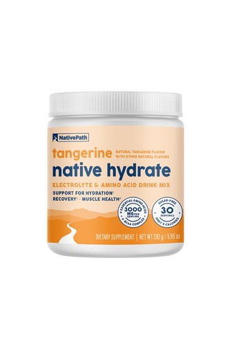 NativePath Hydrate, Electrolytes & BCAAs, Zero Sugar, Tangerine, 30 ...