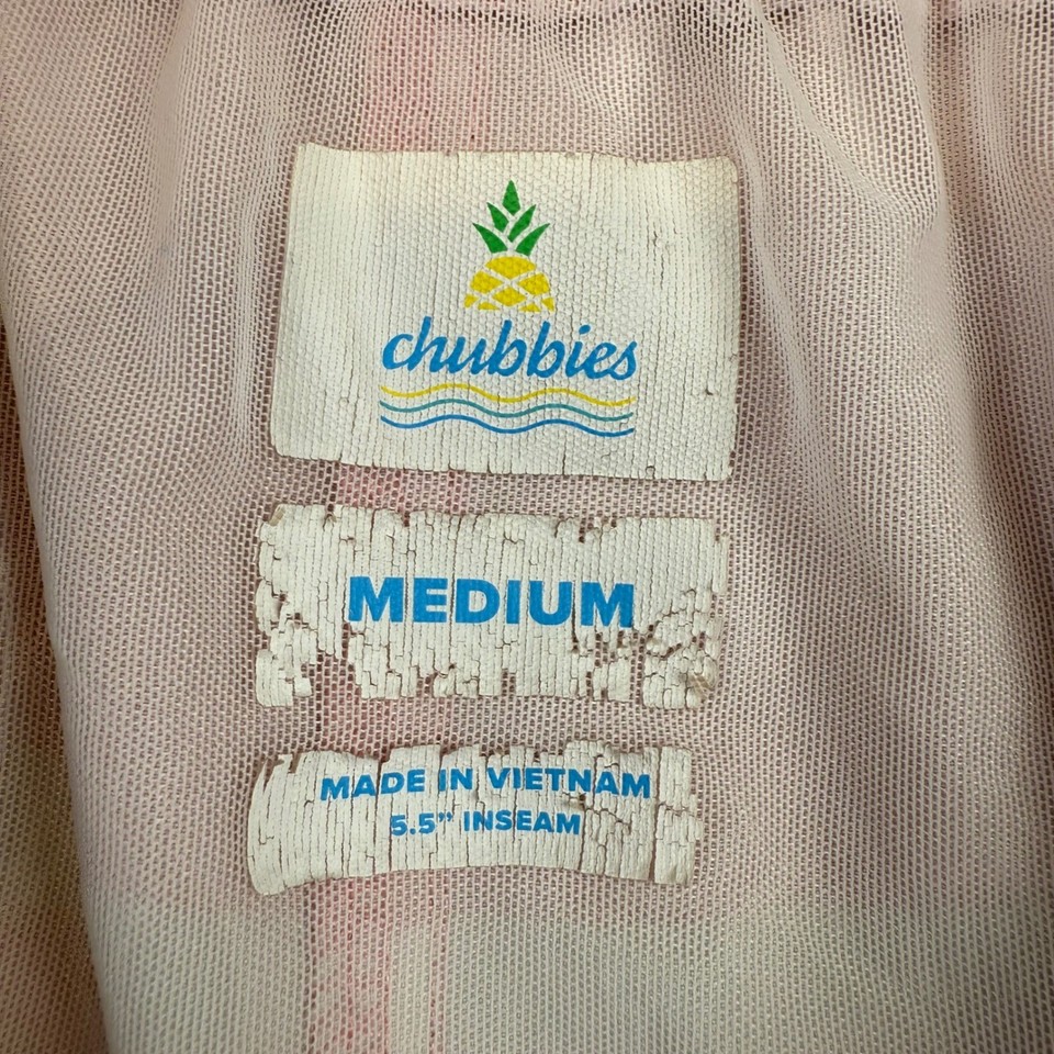 Chubbies Mens Swim Trunks Shorts Medium Striped Pink Blue Drawstring ...