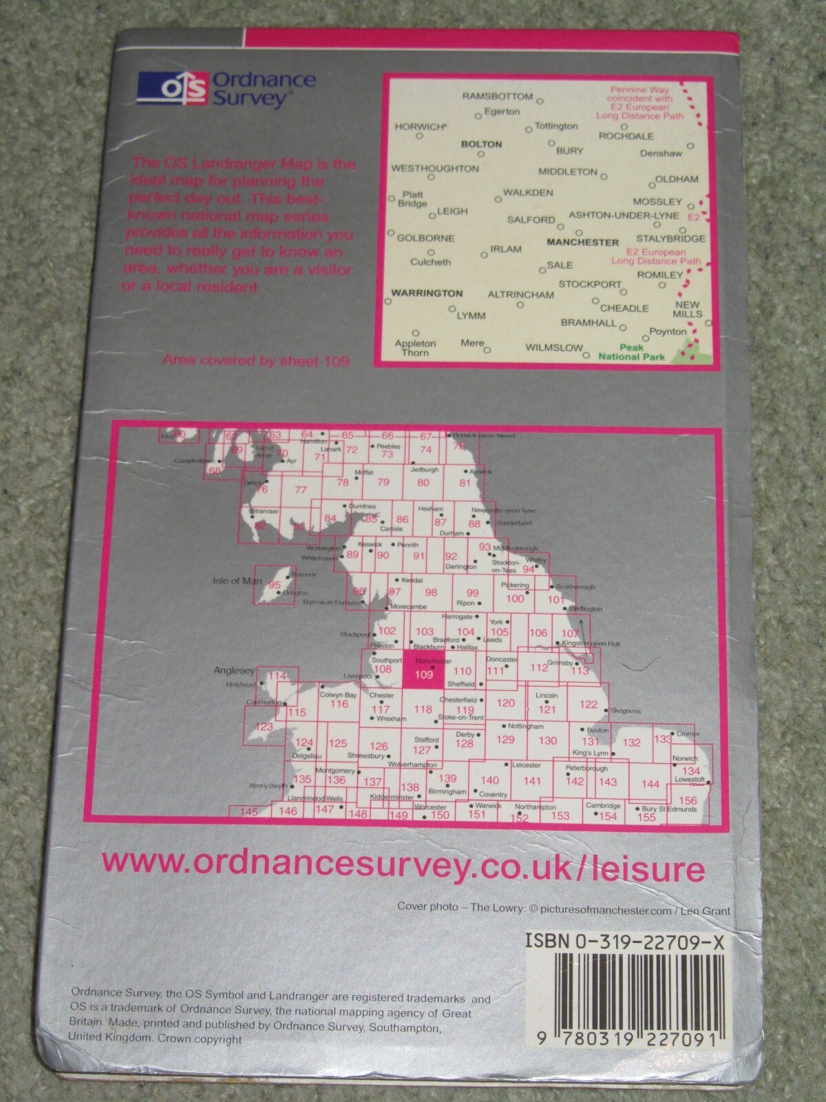 OS Ordnance Survey Landranger Map Sheet 109 Manchester - 2002 | eBay