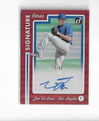 2017 Donruss Signature Series Red Jose De Leon #SS-JD #'d 71/99 Dodgers ...