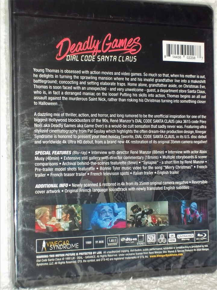Deadly Games [Dial Code Santa Claus] (4K Blu-ray, 2020) thriller action ...