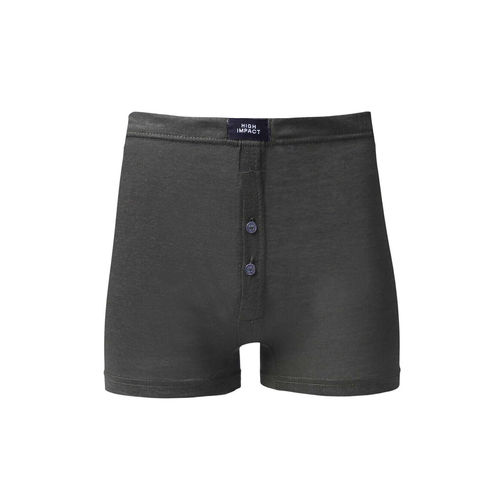 Mens Boxers Shorts Adults Underwear Button Fly High Impact Cotton Rich ...