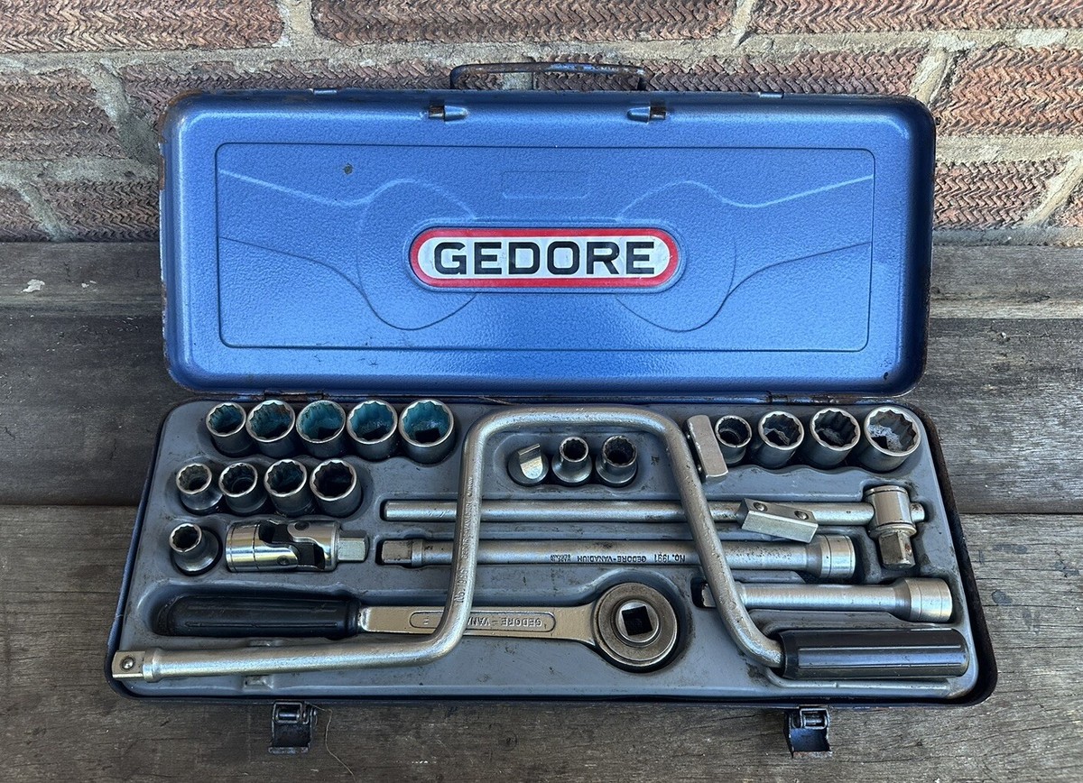 Gedore Tools Logo Vintage Gedore ED19 TMAX Socket Set Ratchet Mechanic