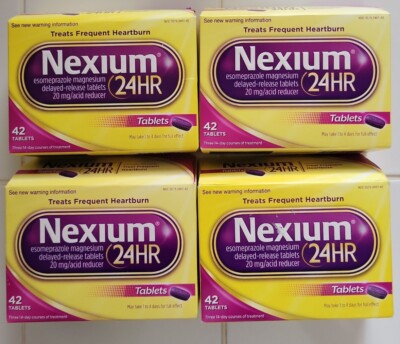 4) PACK NEXIUM 24 HR--20MG-42 COUNT TABLETS/168 TOTAL EXP:11/2025 ...