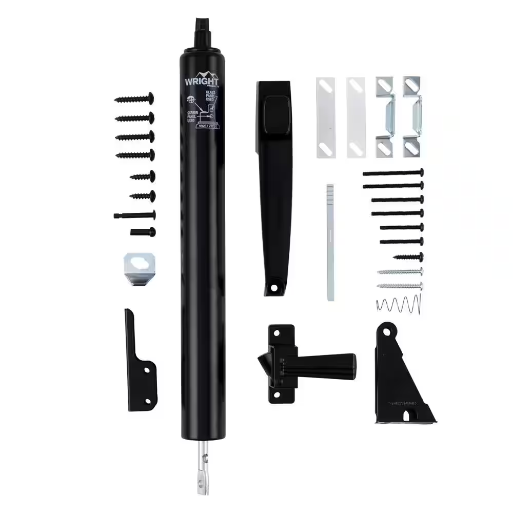 Pneumatic Closer and Push Button Latch Combo Kit, Black | eBay