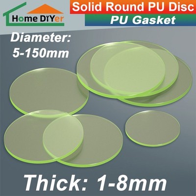Solid Round Polyurethane Discs Thick 1-8mm PU Damping Pads Gaskets Dia ...