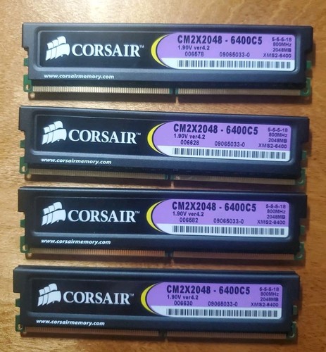 Corsair XMS2 Xtreme, 2x 2GB Kit (4x2GB) DDR2 RAM CM2X2024-6400C5 800MHz ...