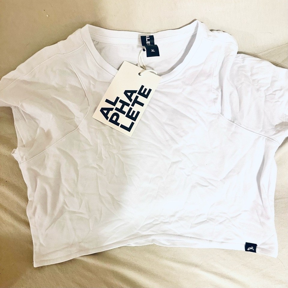 Alphalete Women's OT Crop White Tee XL NWT | eBay