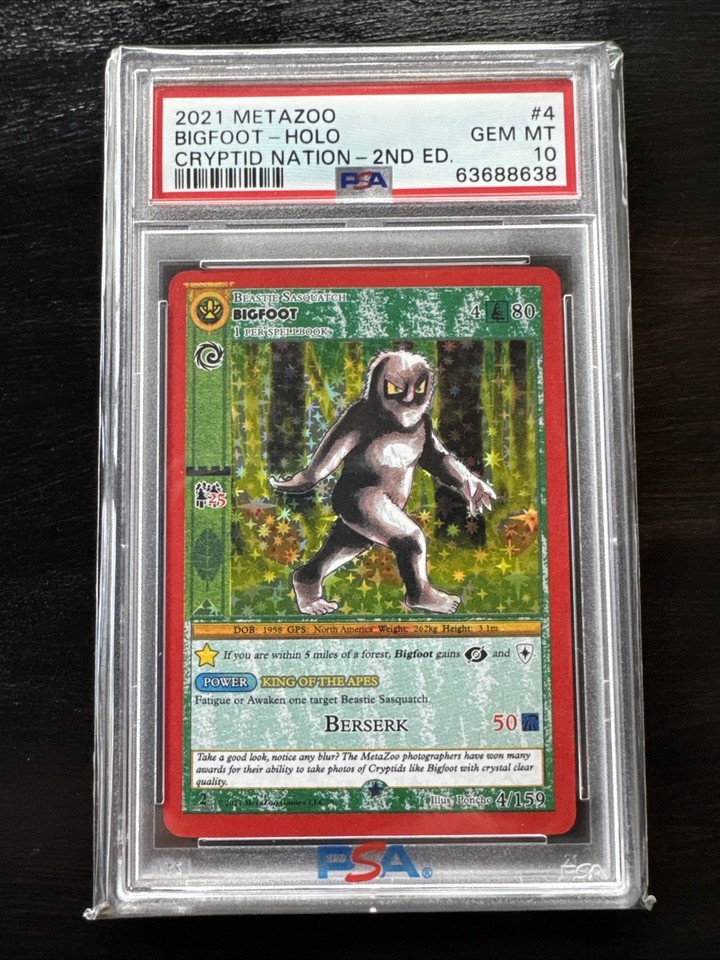 2021 Metazoo Cryptid Nation 2nd Edition: PSA 10 4/159 Bigfoot Full Holo ...