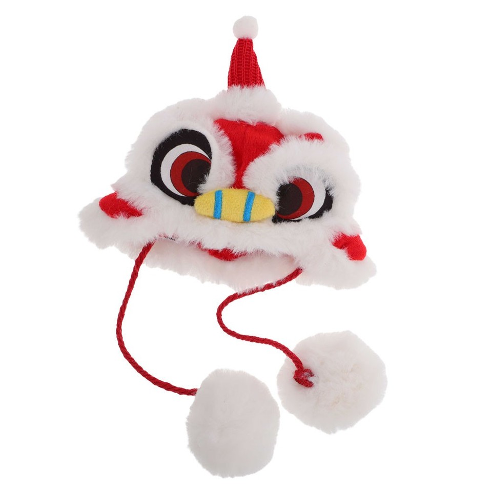 Lion Dance Style Pet Headwear Costume Pet Outfit Pet Cat Cap Pet ...