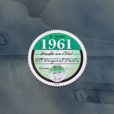 1961 Green Tax Disc Replacement Retro Vinyl Sticker Decal For Car ...
