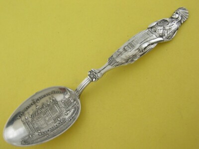 Sterling WATSON Souvenir Spoon figural Indian Woman WEST BADEN SPRINGS ...