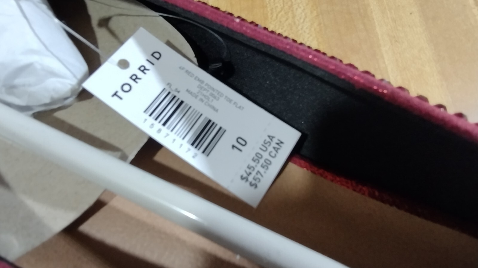 Torrid Red Glitter Pointed Toe Flats Women's Shoes,sz10(Dorthy's Red ...