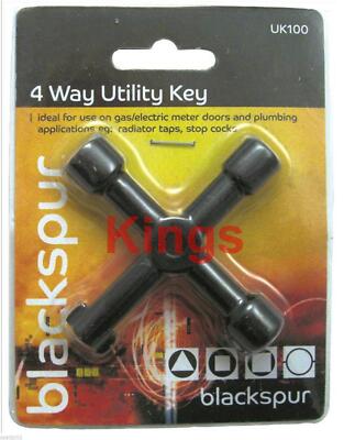 4 Way Service Plumbing Utility Key for Gas Electric Meter Cabinets ...