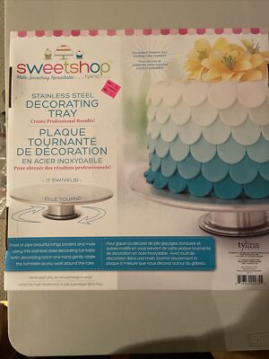 CAKE DECORATING TRAY-STAINLESS STEEL-SWIVELS-SWEETSHOP-NEW IN BOX! | eBay