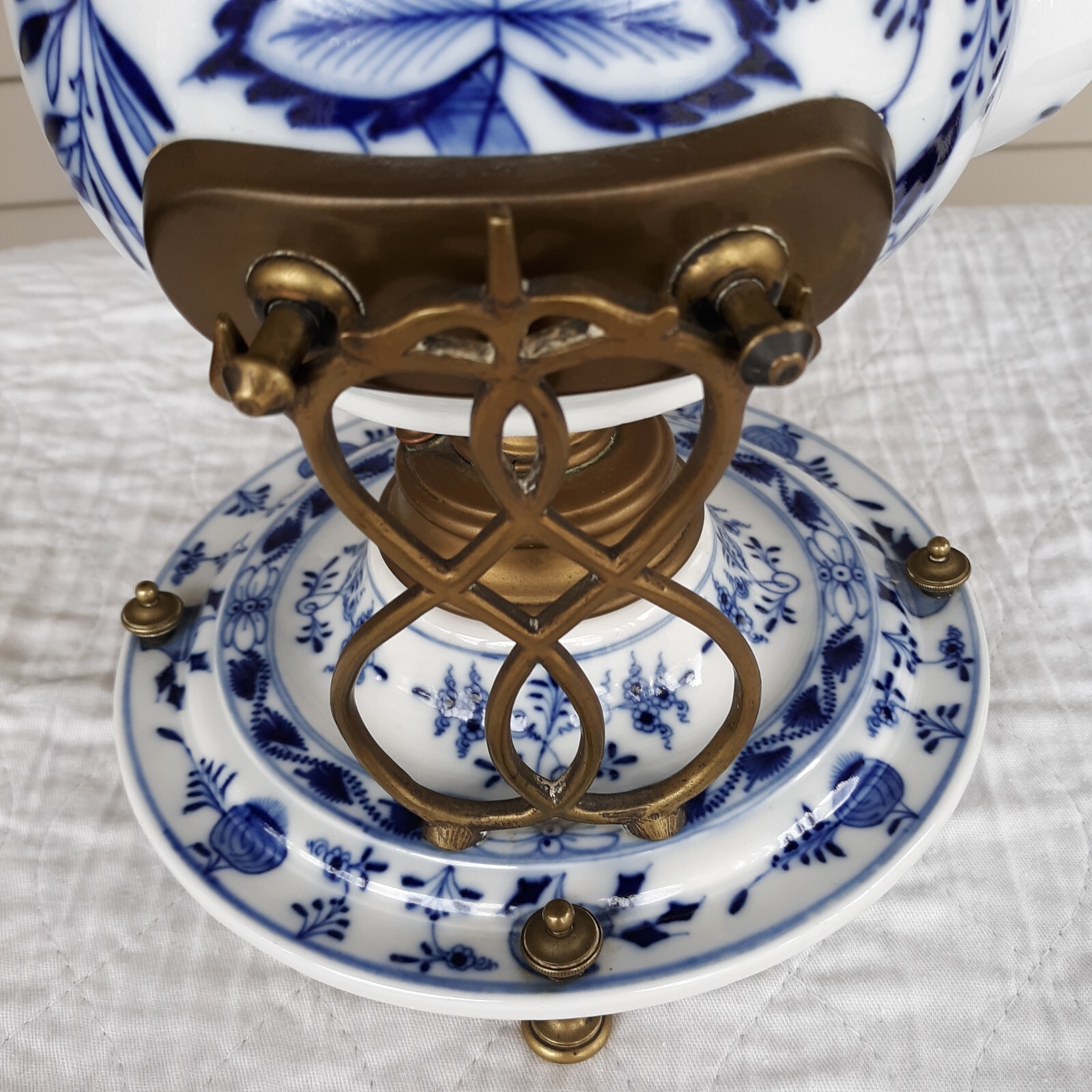 Antique Meissen Blue Onion China Teapot Porcelain Germany with Stand ...