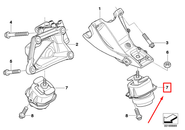 Genuine BMW X5 X6 M S63 Engine Motor Mount Left or Right 22116793642 ...