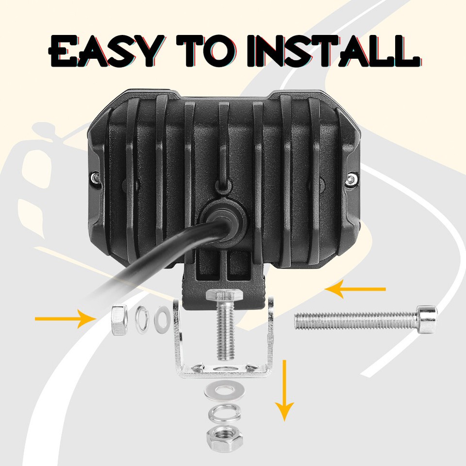 2X Laser RGB LED Whip Light Spot Cube Pods Remote Antenna For RZR Can ...