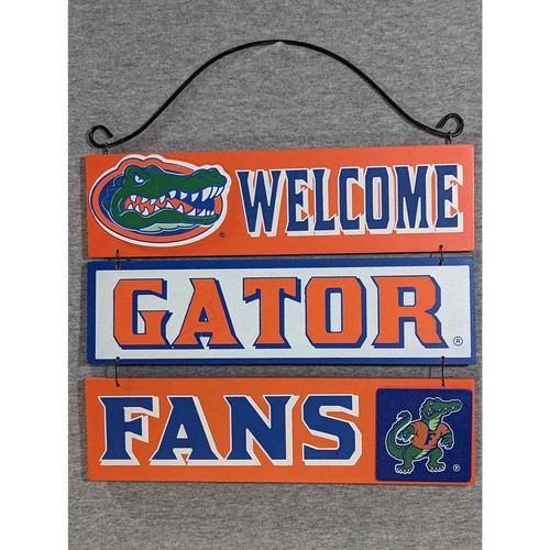 University of Florida Welcome Gator Fans Linked Wood Wall Sign | eBay