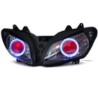 Headlight For Yamaha YZF R1 2002-2003 Custom Blue Angel Eyes+Red Demon ...