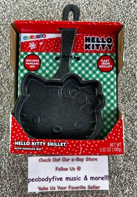 Hello Kitty Shaped Cast Iron Metal Skillet w/ Pancake Batter Mix - Gift ...