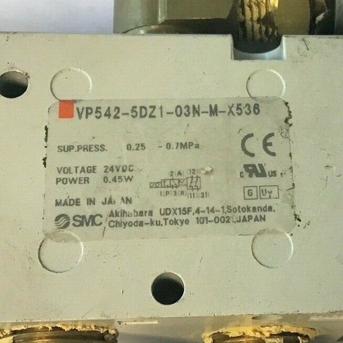 SMC VP542-5DZ1-03N-M-X536 SOLENOID VALVE W/ OMRON D4N-9B31 LIMIT SWITCH ...