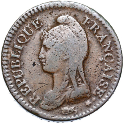France - First Republic - Coin 10 Centimes 1799 - Un Décime L'AN 8 AA ...