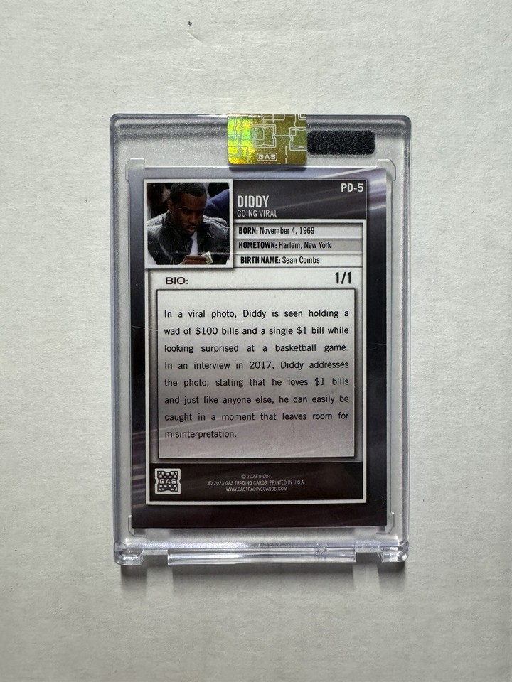 Puff Daddy Diddy 2023 GAS Trading Cards Cosmic Foil Signed Auto ...
