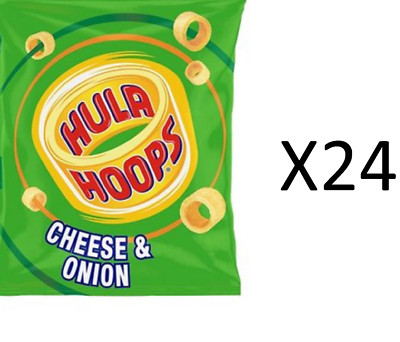 Hula Hoops Cheese & Onion 24g Crisps HP Snacks PACK OF 24 | eBay UK