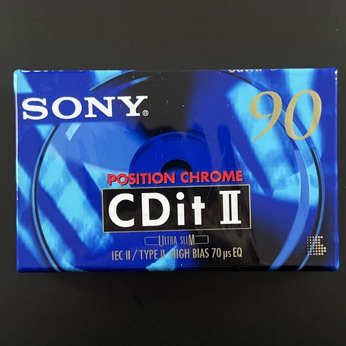 Sony CDit II 90 Position Chrome NEW SEALED Cassette Tape Ultra Slim C ...