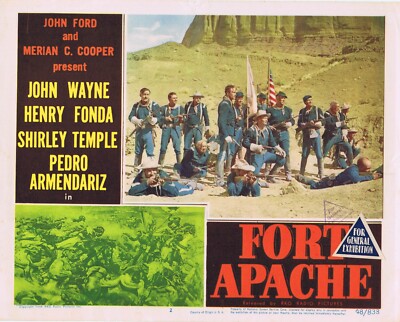 FORT APACHE Original Lobby Card 2 John Wayne John Ford Shirley Temple ...