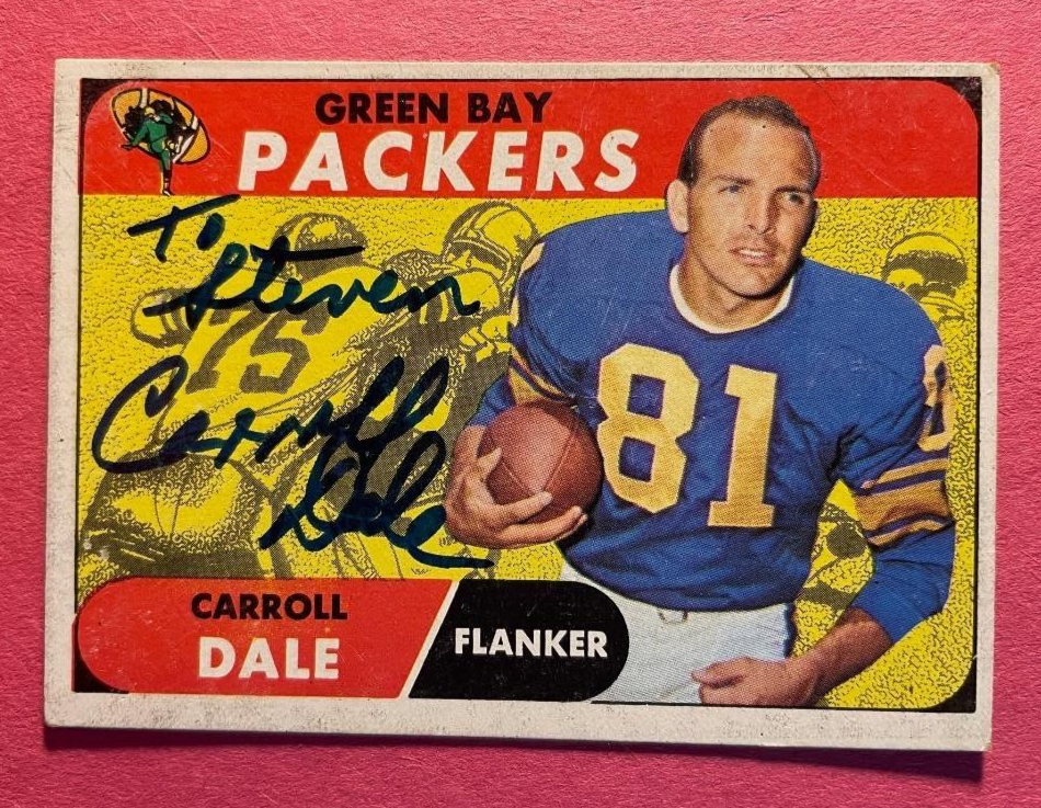 SIGNED CARROLL DALE AUTOGRAPHED 1968 TOPPS FOOTBALL CARD - PACKERS | eBay
