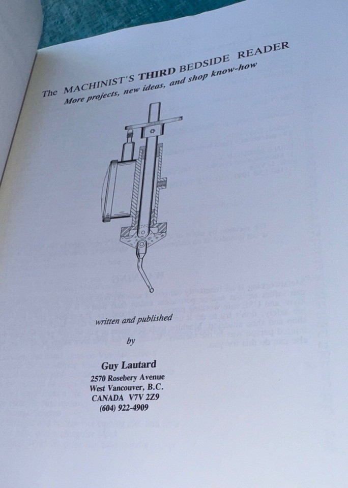 The MACHINIST'S THIRD BEDSIDE READER by Guy Lautard (Paperback, 2000 ...