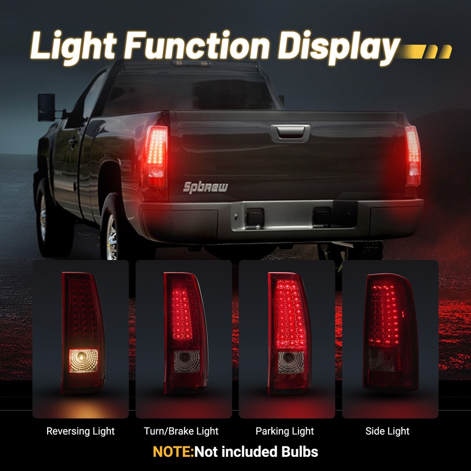 LED Tail Lights for Car Modification GMC Sierra 3500 2004 6.6L V8 LED ...