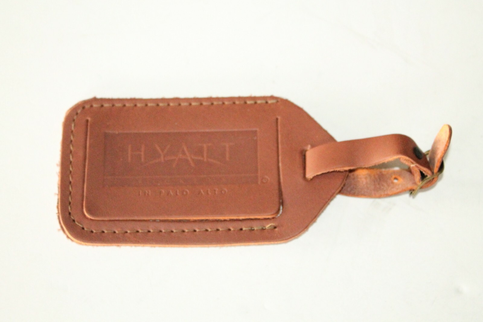 Hyatt "In Palo Alto) Leather Luggage Tag with window | eBay