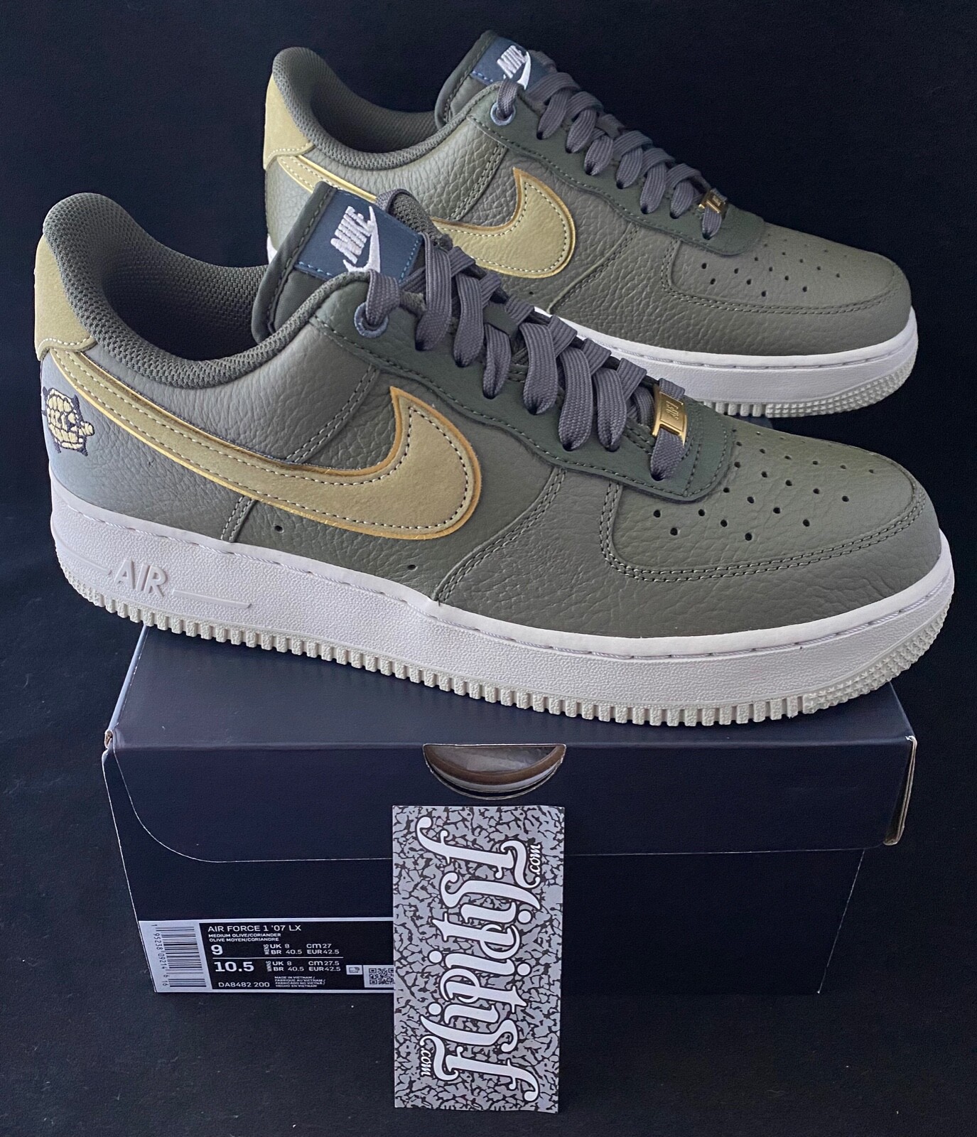NEW NIKE AIR FORCE 1 07' LX TURTLE GREEN OLIVE AF1 DUNK DS RARE HULK ...