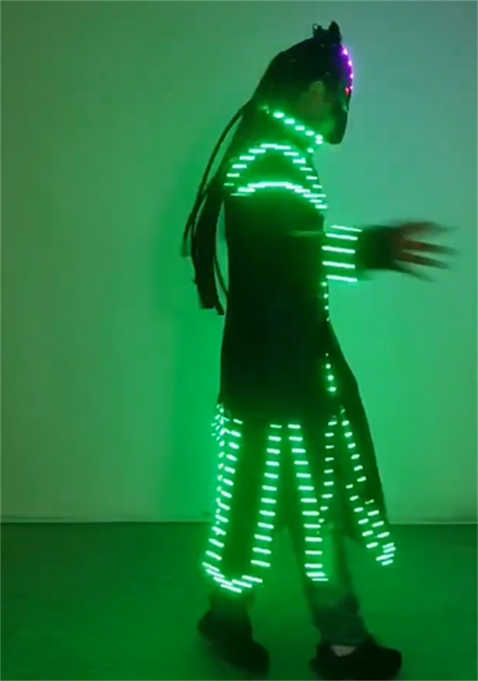 LED Predator Costume Suit Illuminated Party Show Dance Glow Light ...